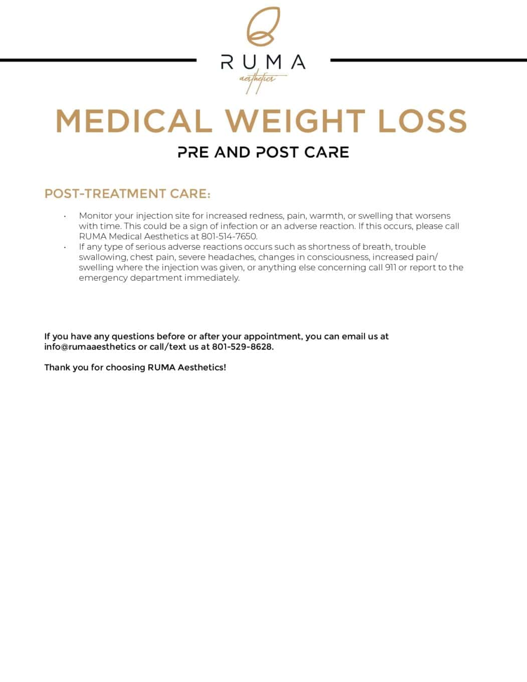 Functional Medicine Pre & Post Care | RUMA Aesthetics